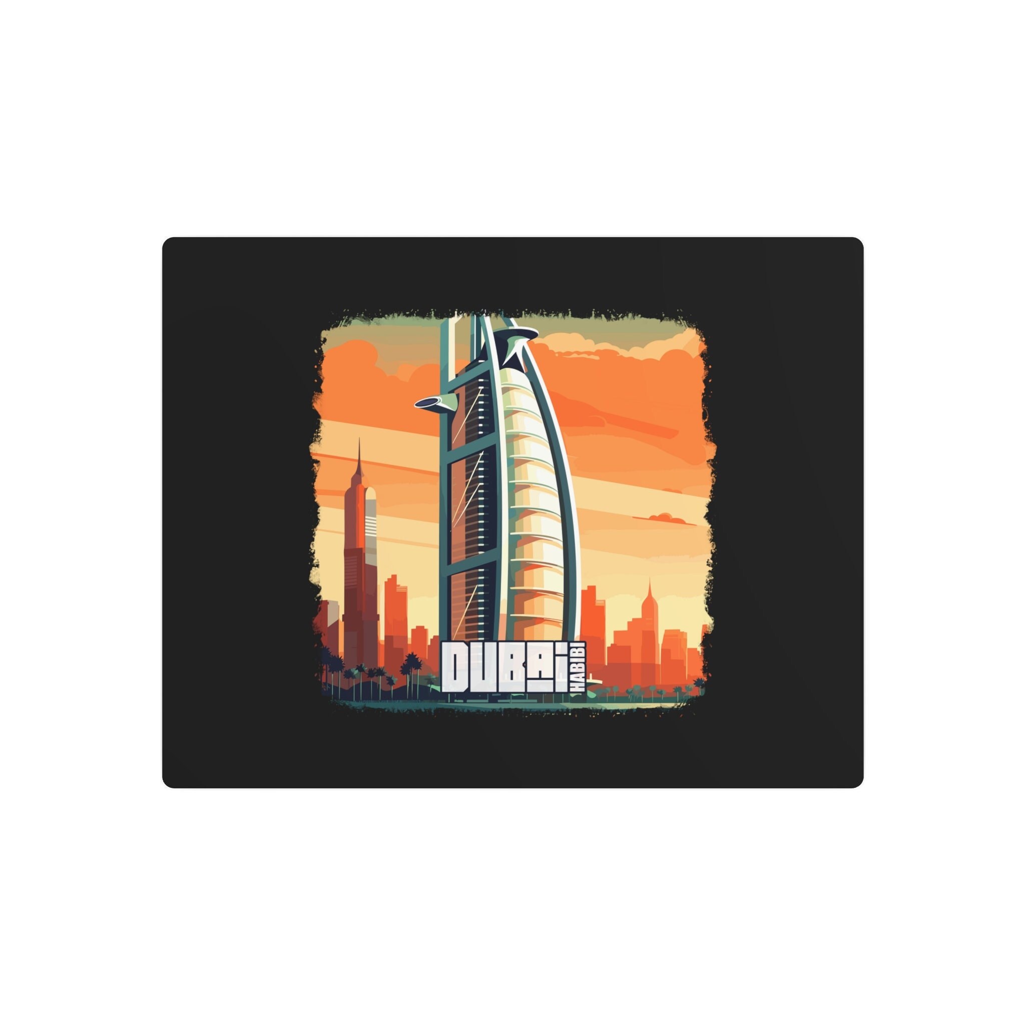 Dubai Habibi Burj Al Arab Metal Sign Wall Art Metal Decor Poster Dark ...