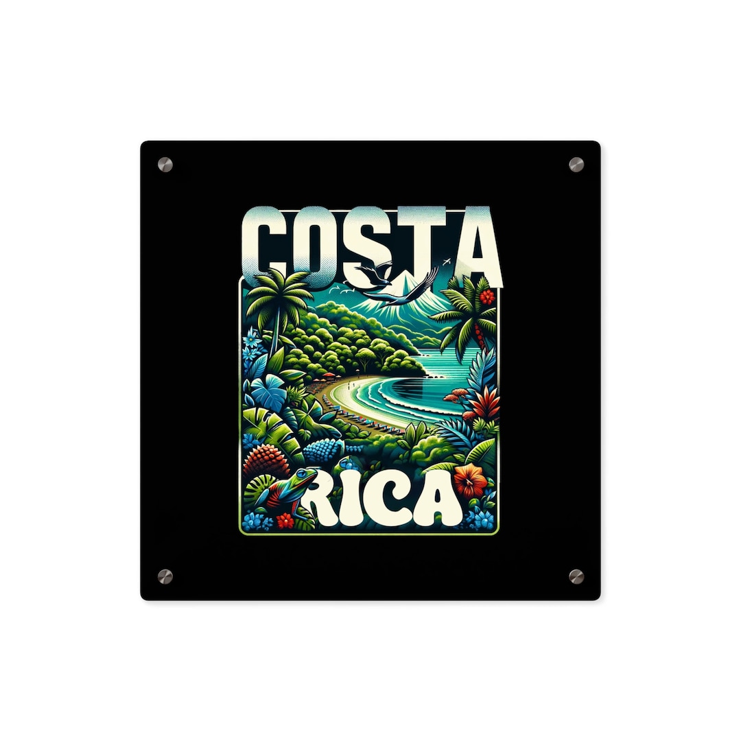 Costa Rica Pure Life Acrylic Poster Wall Art Decor Sign Dark - Etsy