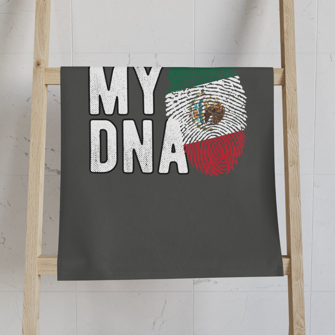 Mexico Pride Flag DNA Hand Towel Dark Mexican Heritage Viva Mexico ...