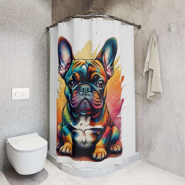 French Bulldog Shower Curtain - Etsy