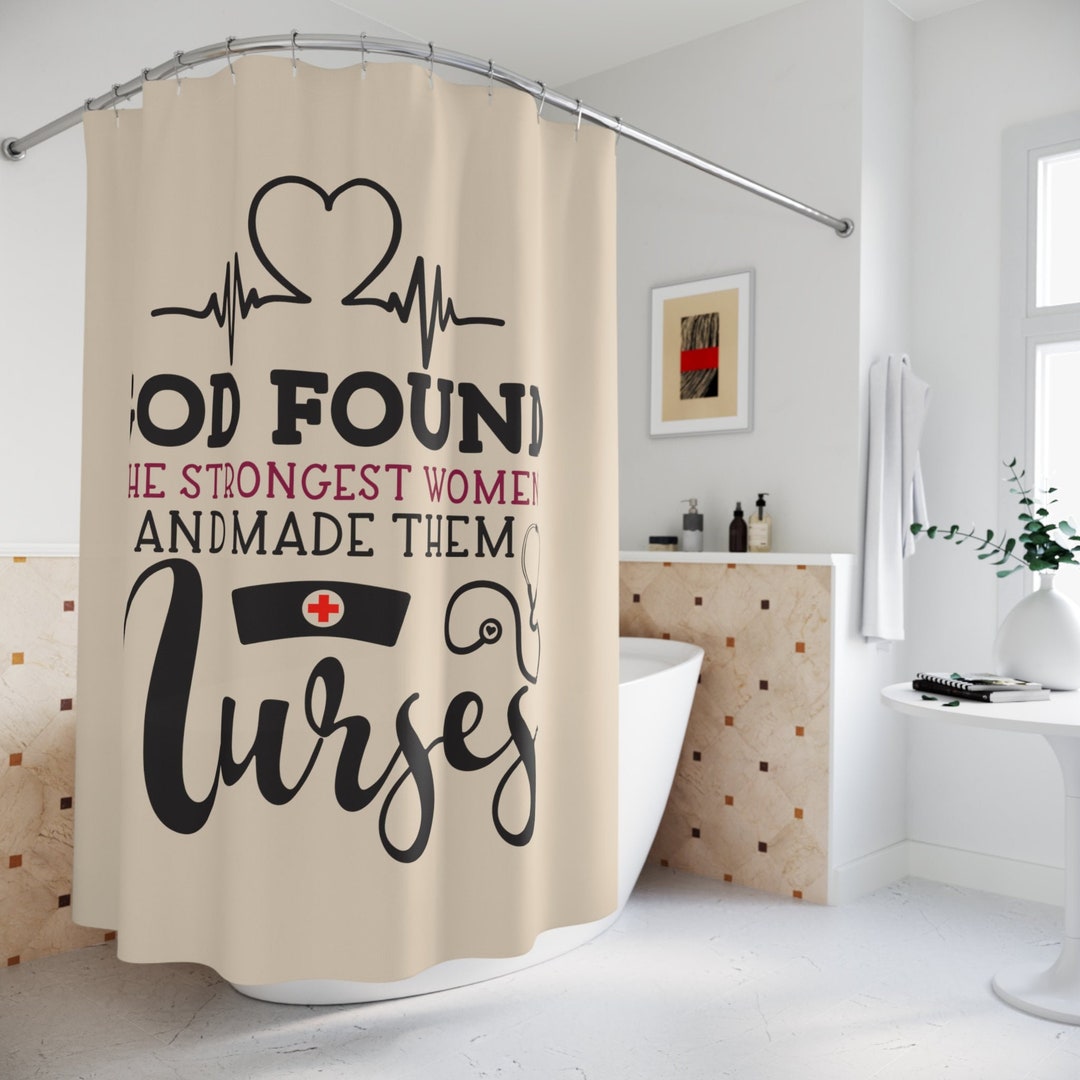 Nurse Strong Women Shower Curtain Bathroom Accessories Light Proud ...