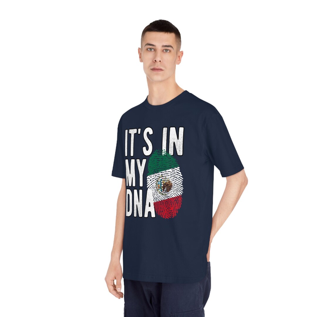 Mexico Pride Flag DNA Crew Neck T Shirt women Dark Mexican Heritage ...