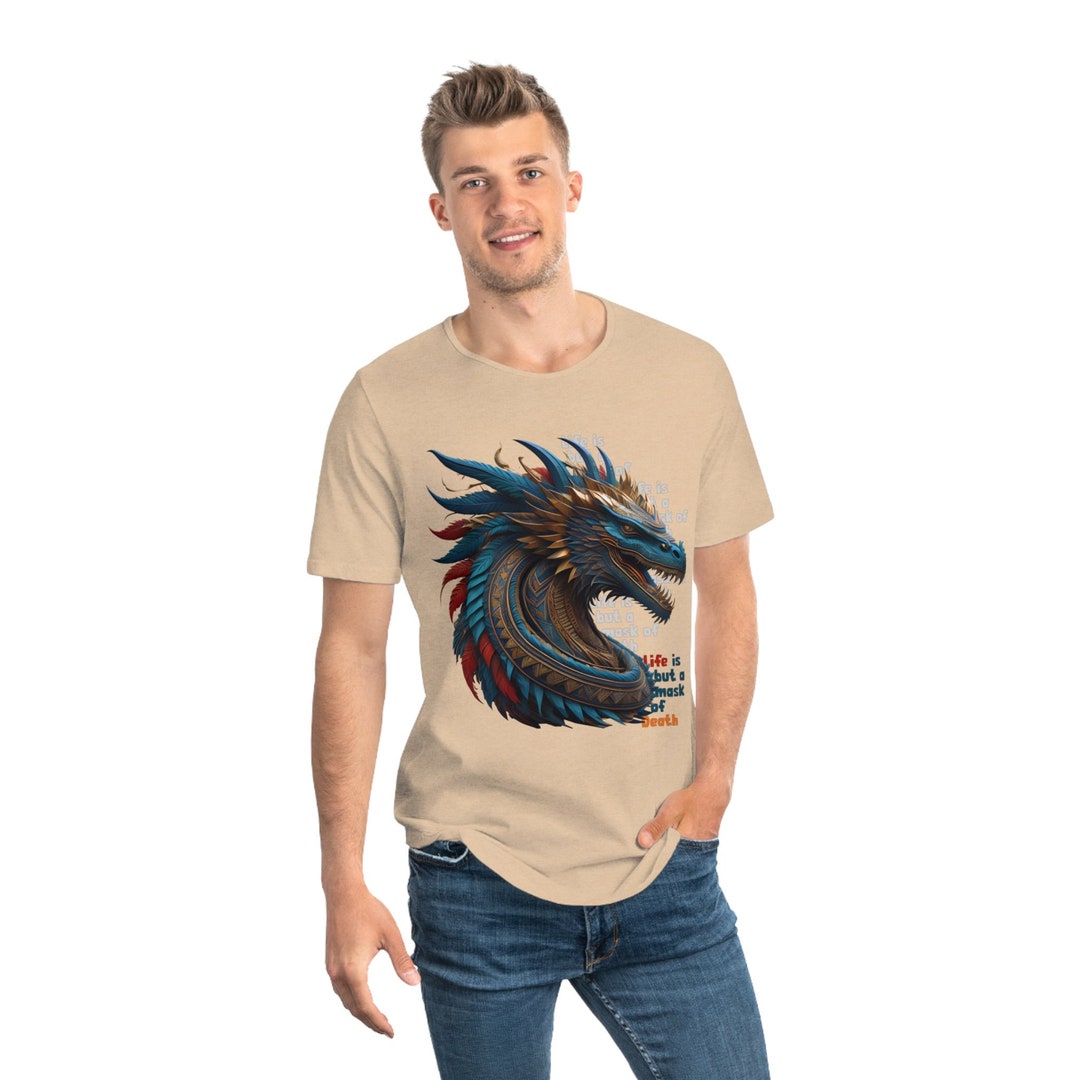 Aztec Quetzalcoatl God Shirt curved Hem Camisa Light Aztec Ancient Gods ...