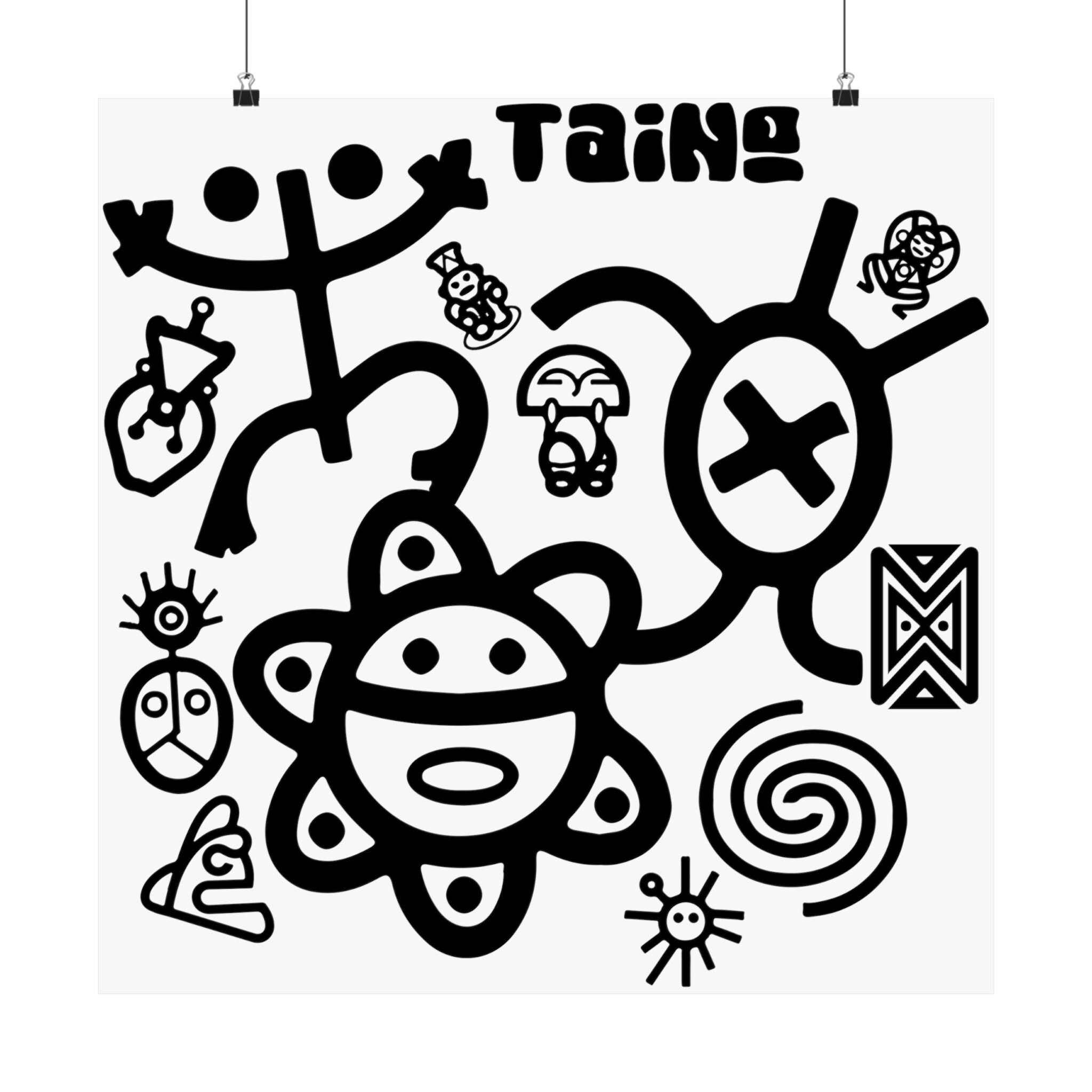 Native Taino Symbols Poster Wall Art Decor Taino Boricua Puerto Rico ...