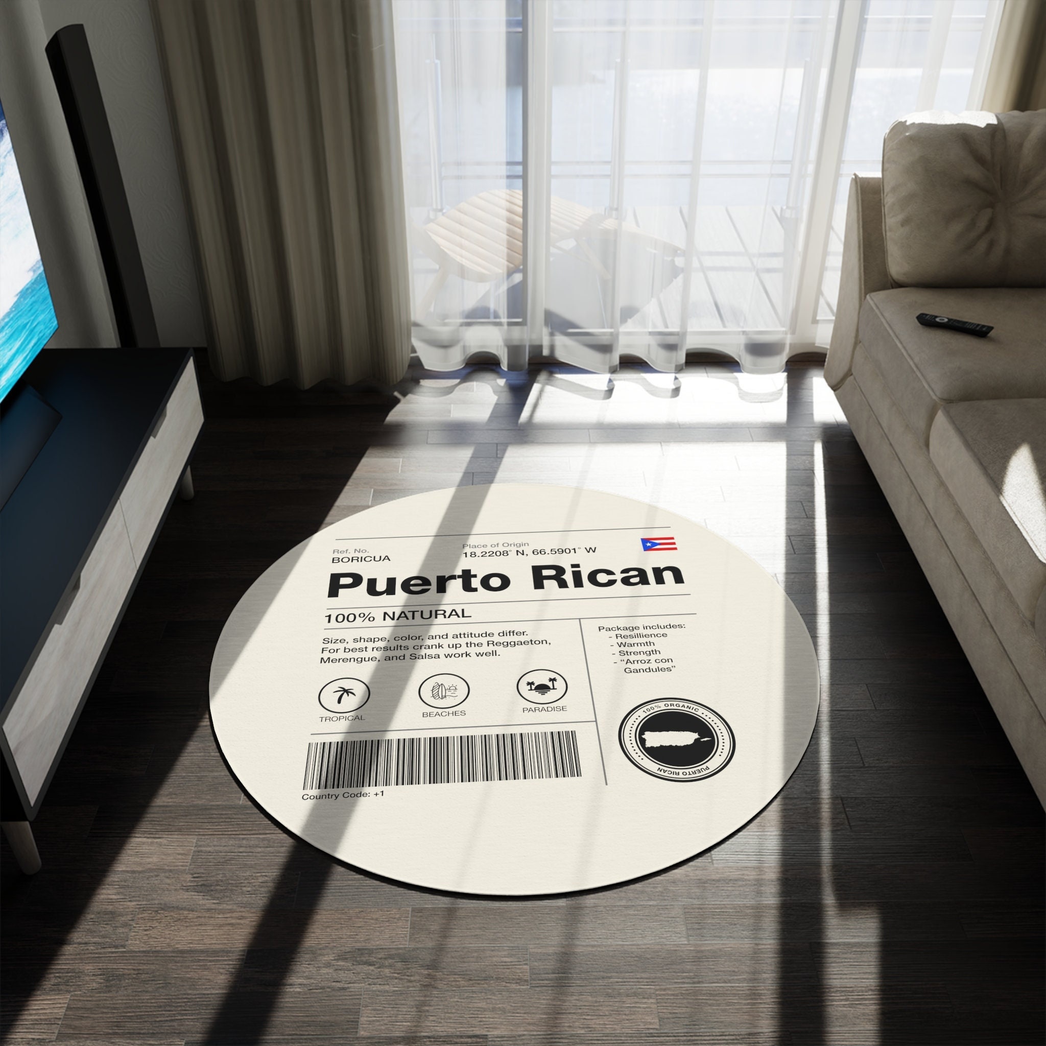 Puerto Rican Package Round Rug for Floor Light Puerto Rico - Etsy
