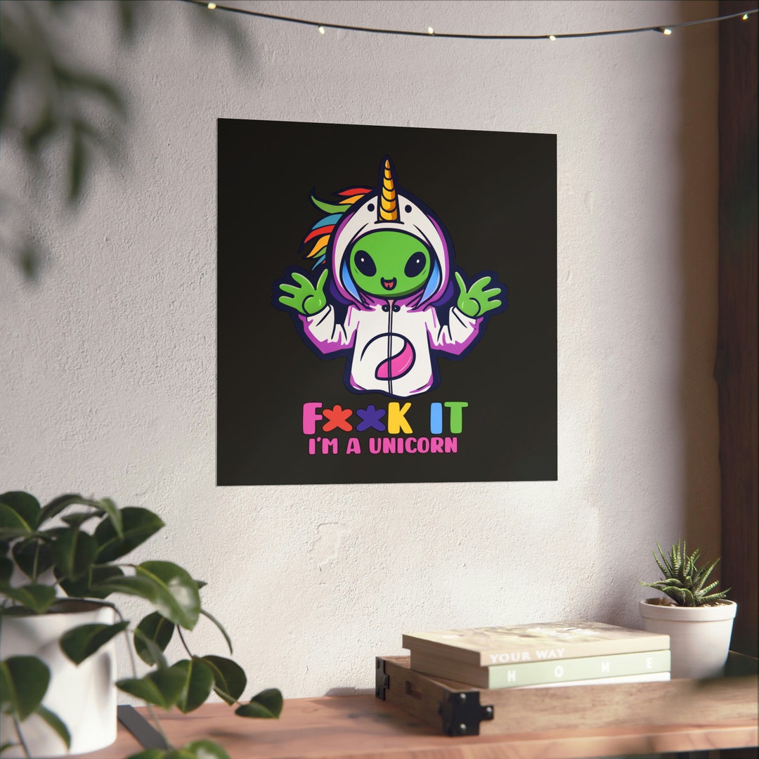 Alien Unicorn Meme Enhanced Matte Poster Dark - Etsy