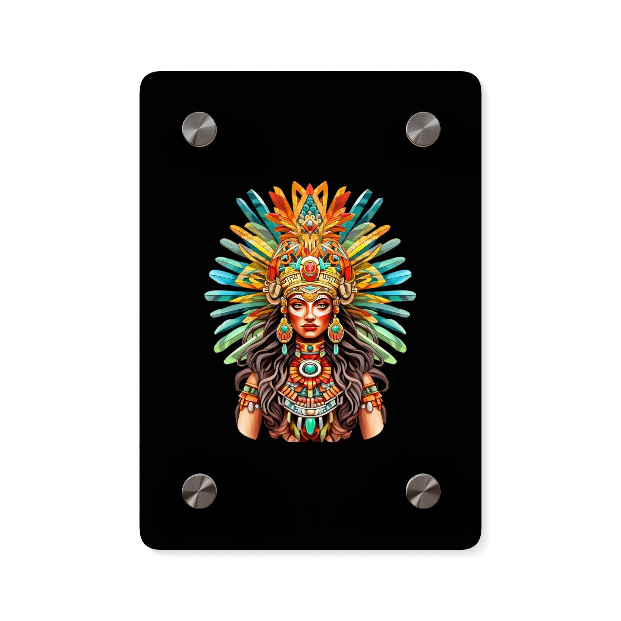 Aztec Queen Warrior Acrylic Wall Art Panels Dark Aztec Empire Queen ...