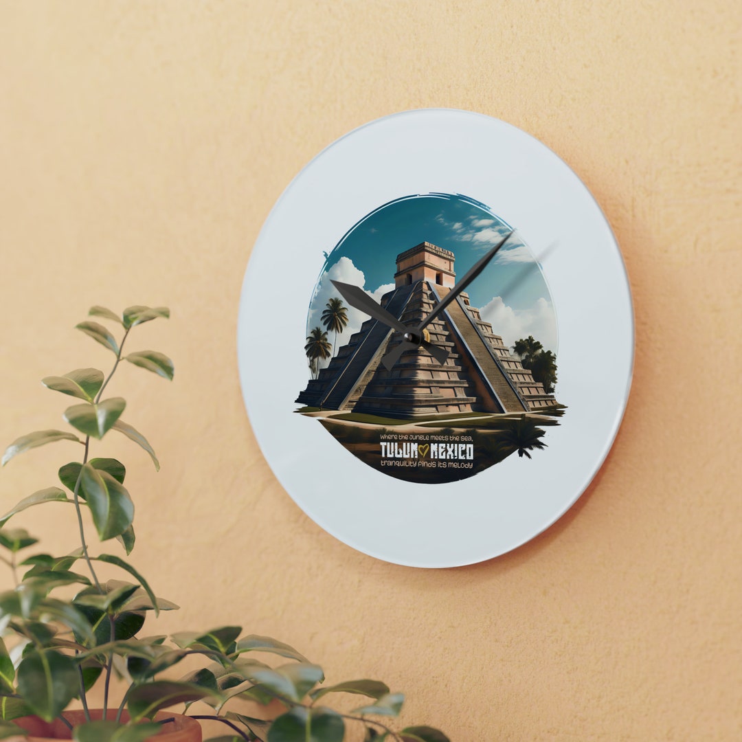 Tulum Mexico Mayan Pyramid Wall Clock acrylic Light - Etsy