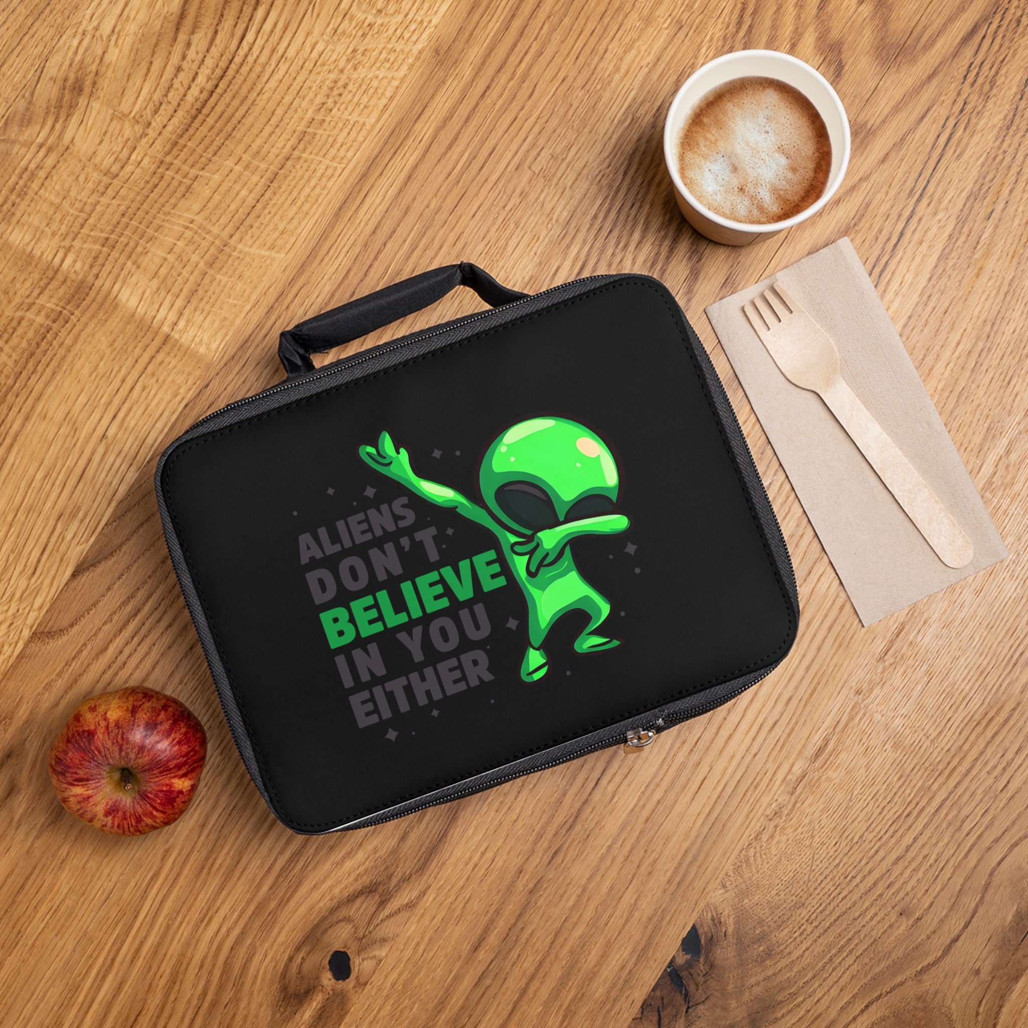 Believe in Aliens Meme Lunch Box Insulated Zipped Box Light Alien Swag ...