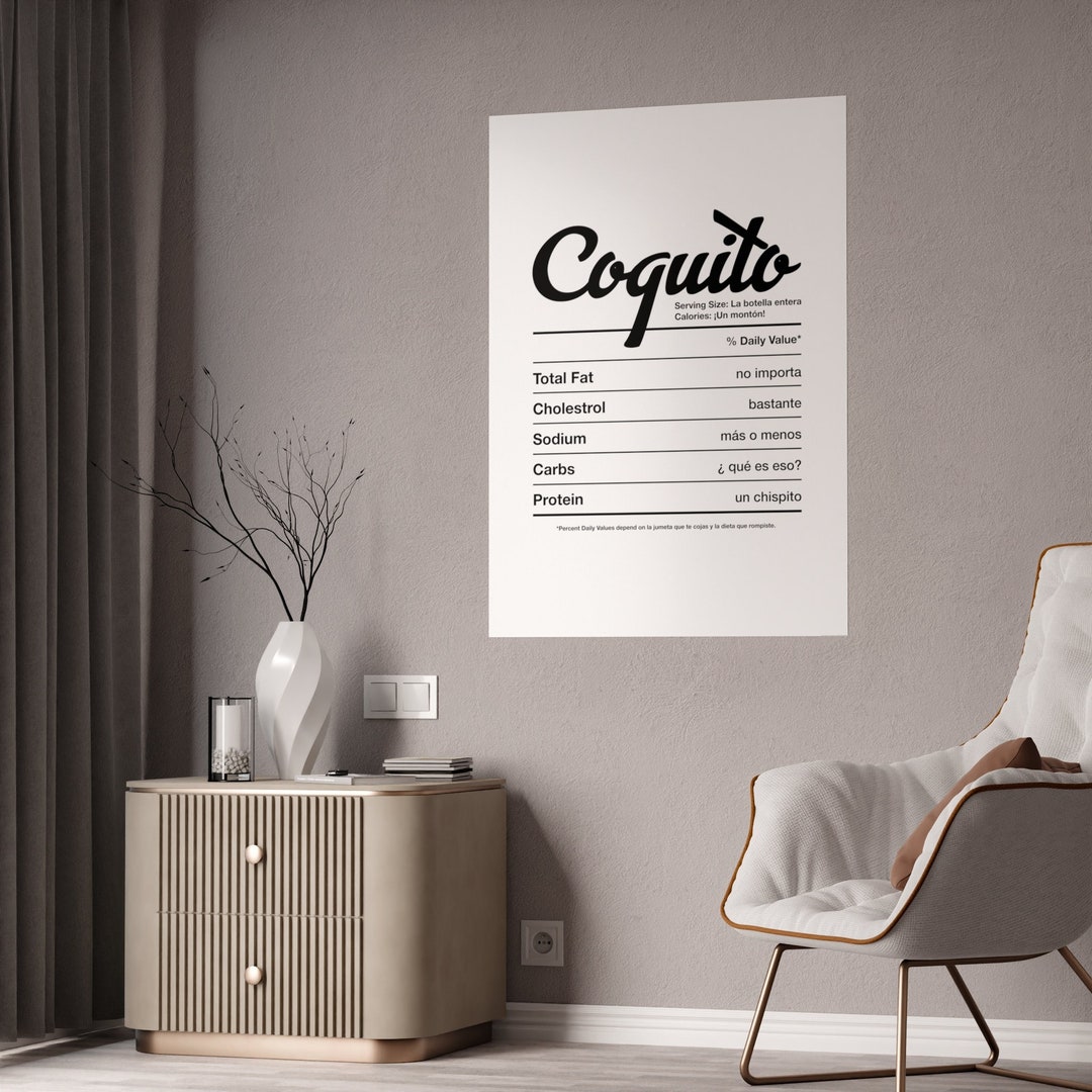 Coquito Poster - Wall Art Decor Sign Light - Puerto Rican Pride ...