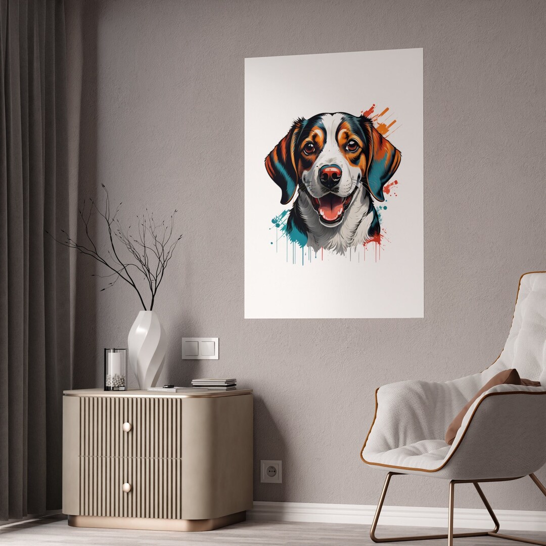 Beagle Dog Playful Poster Wall Art Decor Sign Light Beagle Puppy Gift ...