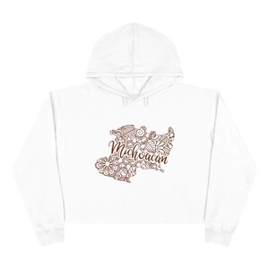 Michoacan Mexico Map Cropped Hoodie Light - Michoacán De Ocampo ...