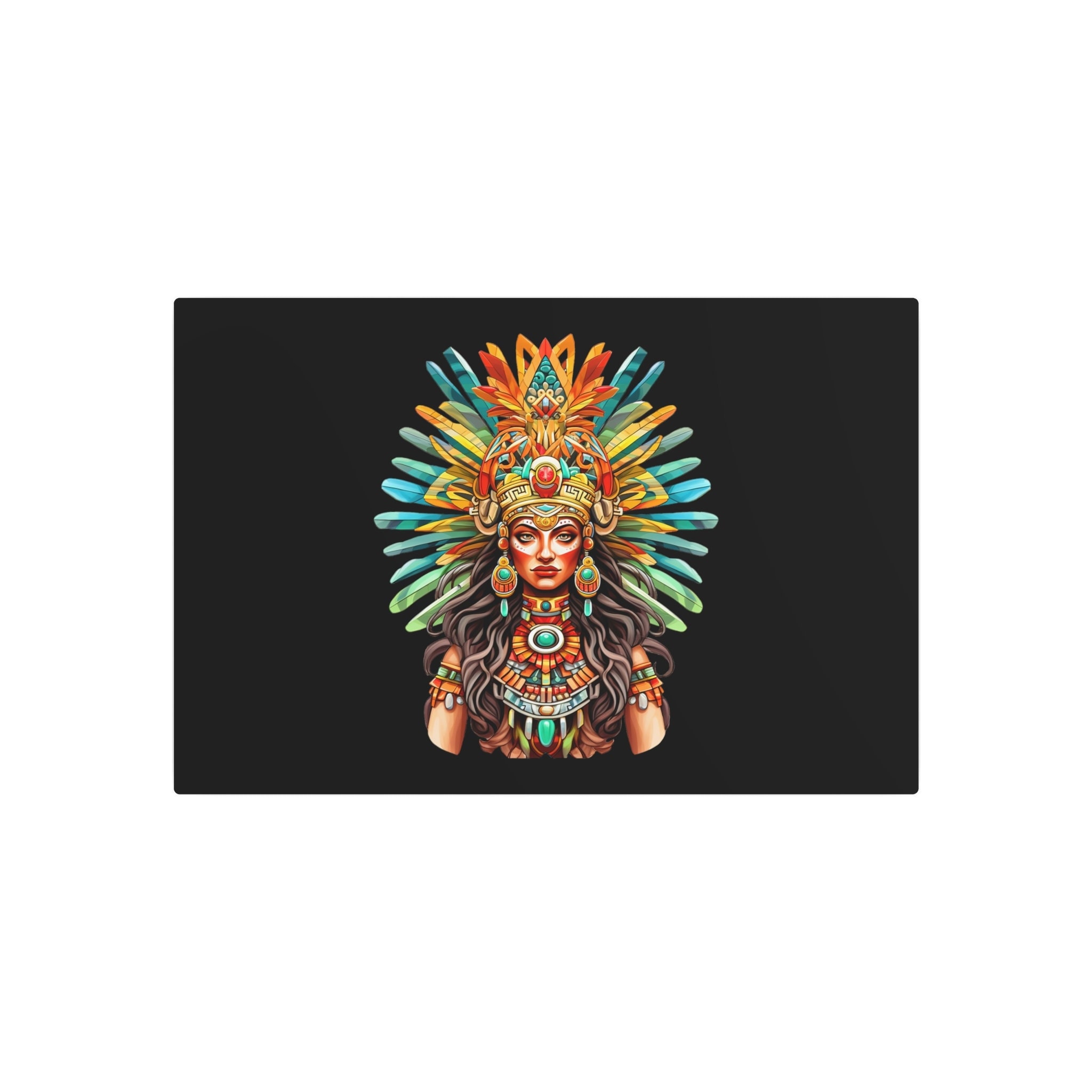 Aztec Queen Warrior Metal Print Art Piece Dark Aztec Empire Queen ...