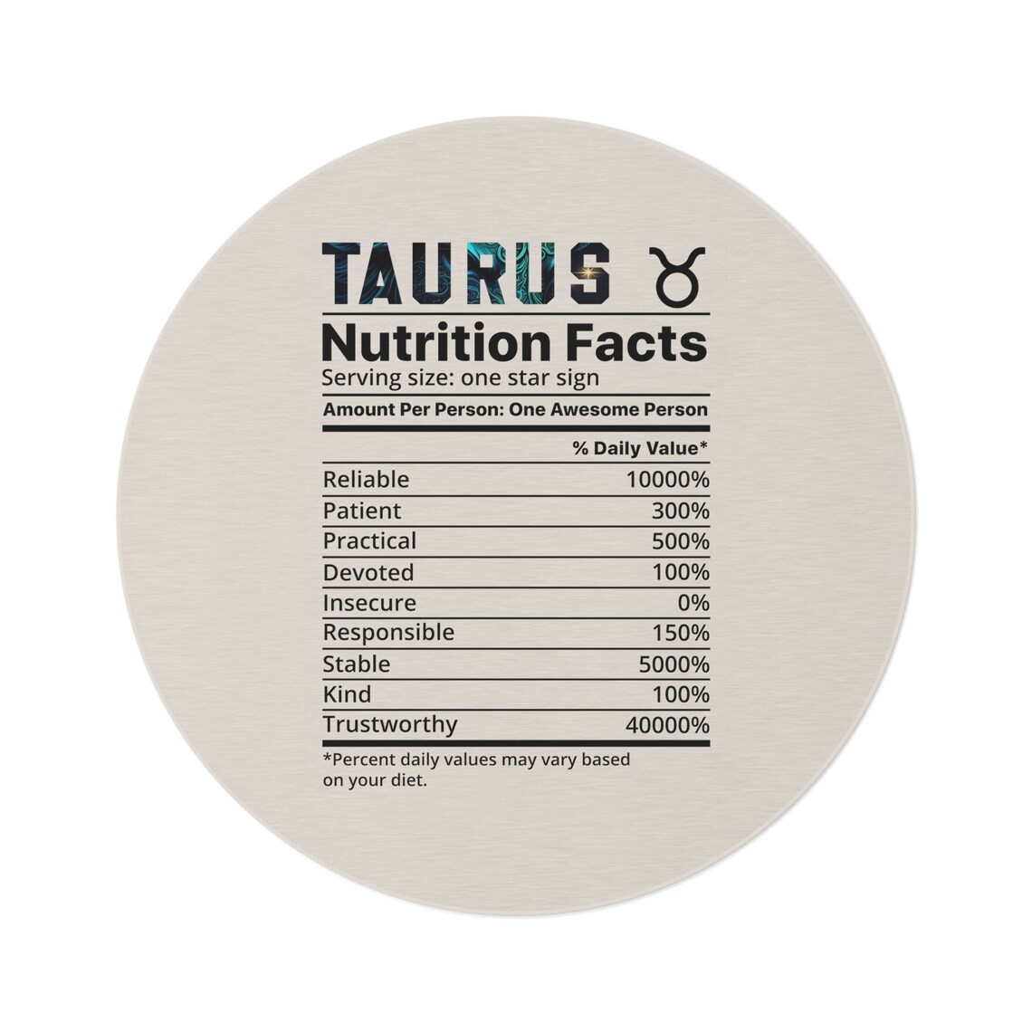 Zodiac Sign Taurus Round Rug for Floor Light Signo Del Zodíaco Tauro ...