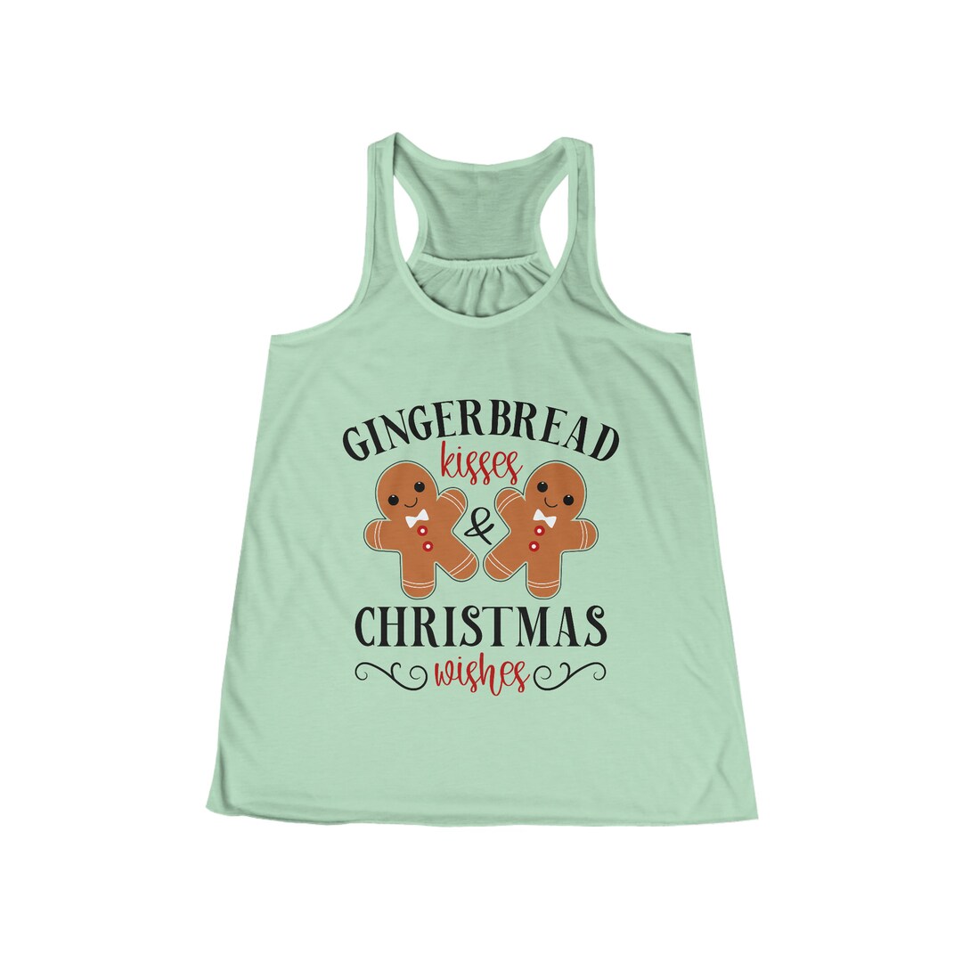 Gingerbread Christmas Wishes Racer Back Tank Top Light Gingerbread ...