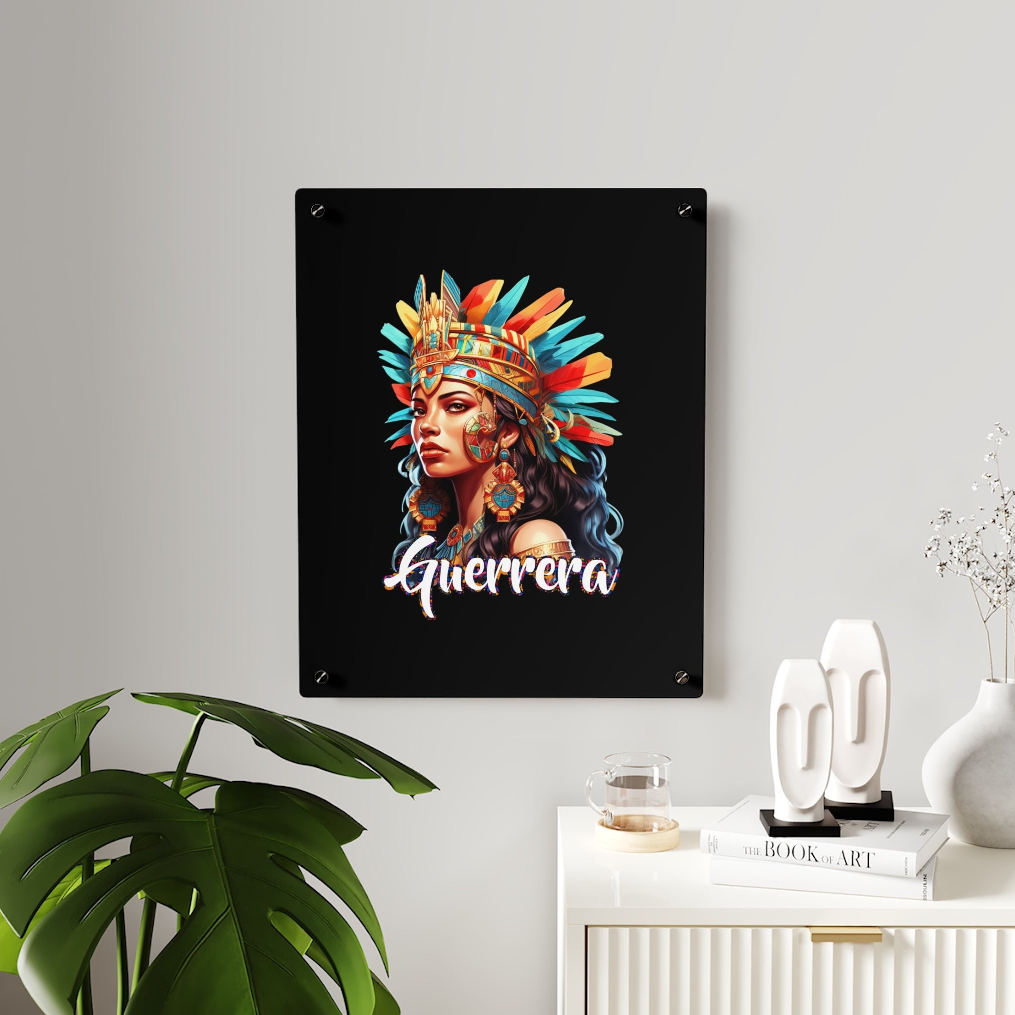 Aztec Warrior Acrylic Wall Art Panels Dark Aztec Queen Warrior Aztec ...