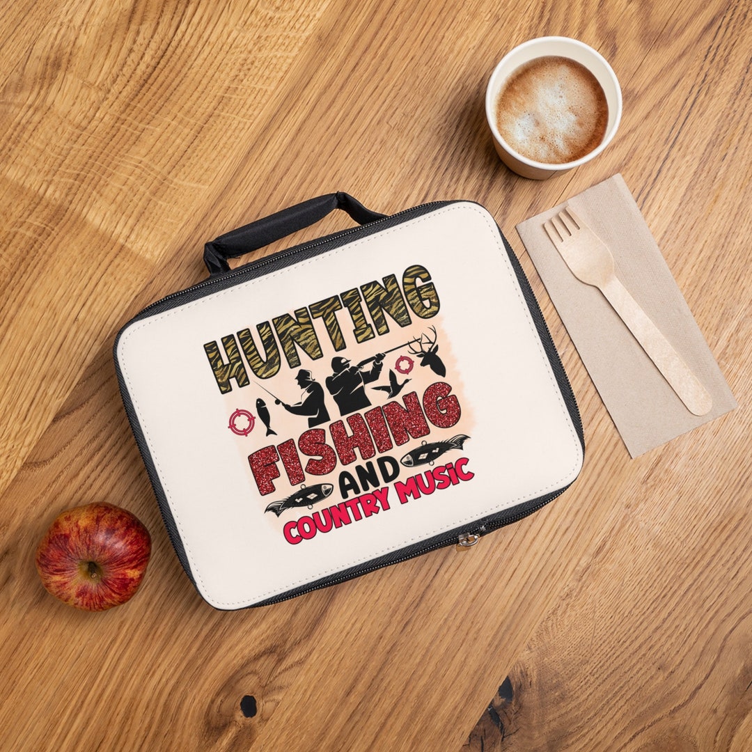 Hunting Fishing Country Music Lunch Box Insulated Zipped Box Light ...