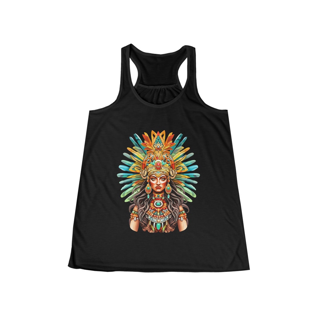 Aztec Queen Warrior Racer Back Tank Top Dark Aztec Empire Queen Azteca ...