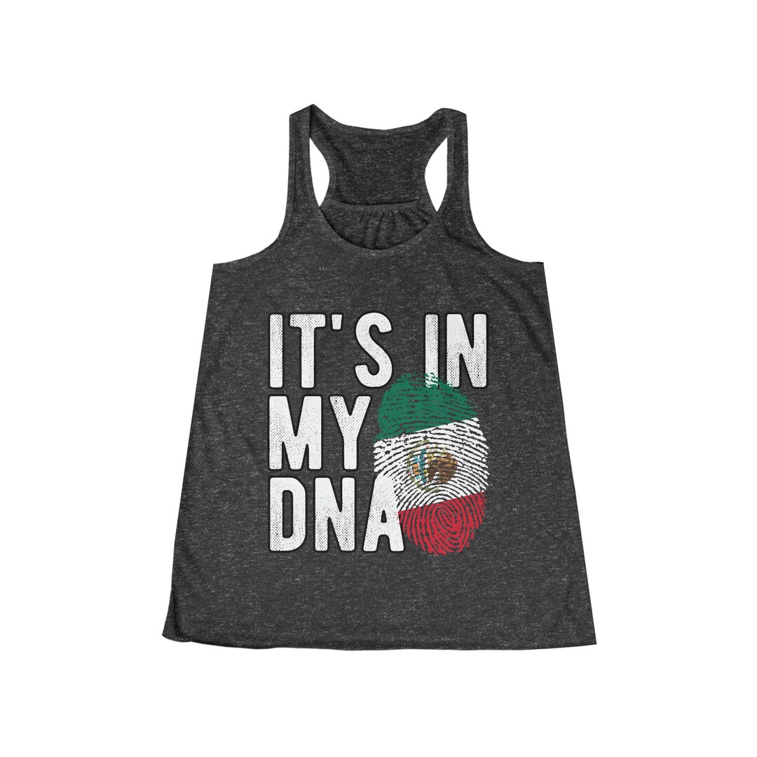Mexico Pride Flag DNA Racer Back Tank Top Dark - Mexican Heritage ...