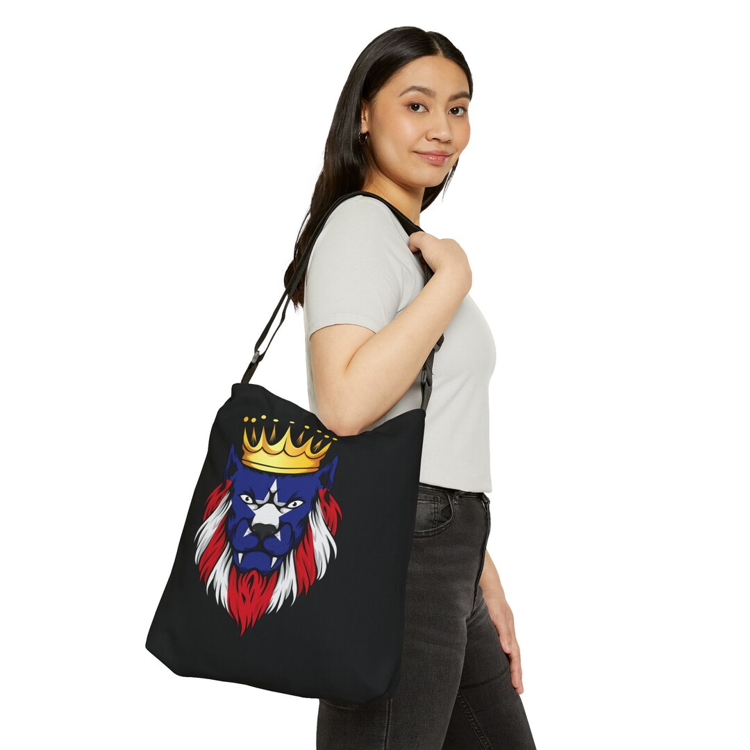 Puerto Rican Lion King Tote Bag Purse adjustable Dark Amor Boricua ...