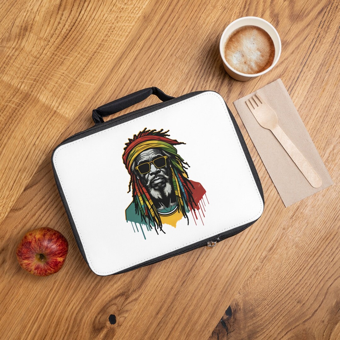 Chill Vibrant Rasta Man Lunch Box Insulated Zipped Box Dark Rastaman ...