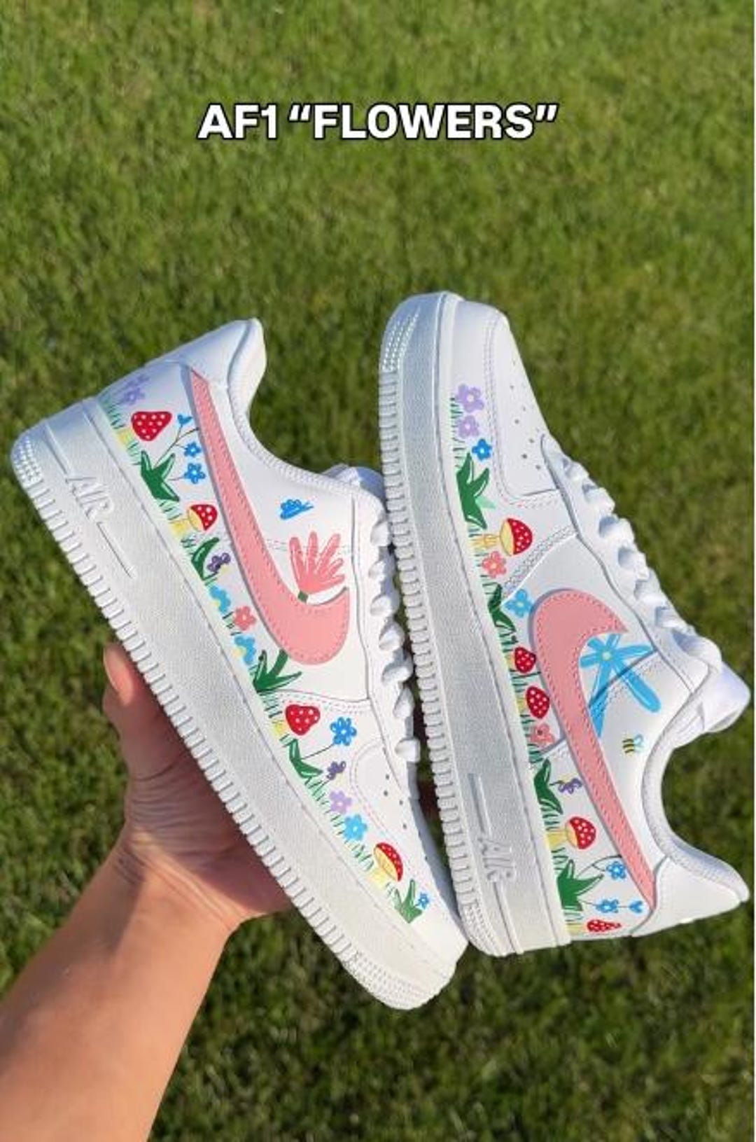 Custom Air Force 1s Flowers Sneakers | Hand-painted White Nike Shoes ...