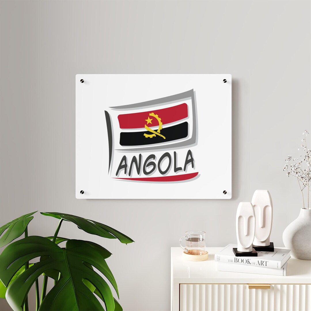Angola Acrylic Wall Art Panels Light Angolia Flag Angolian Heritage ...