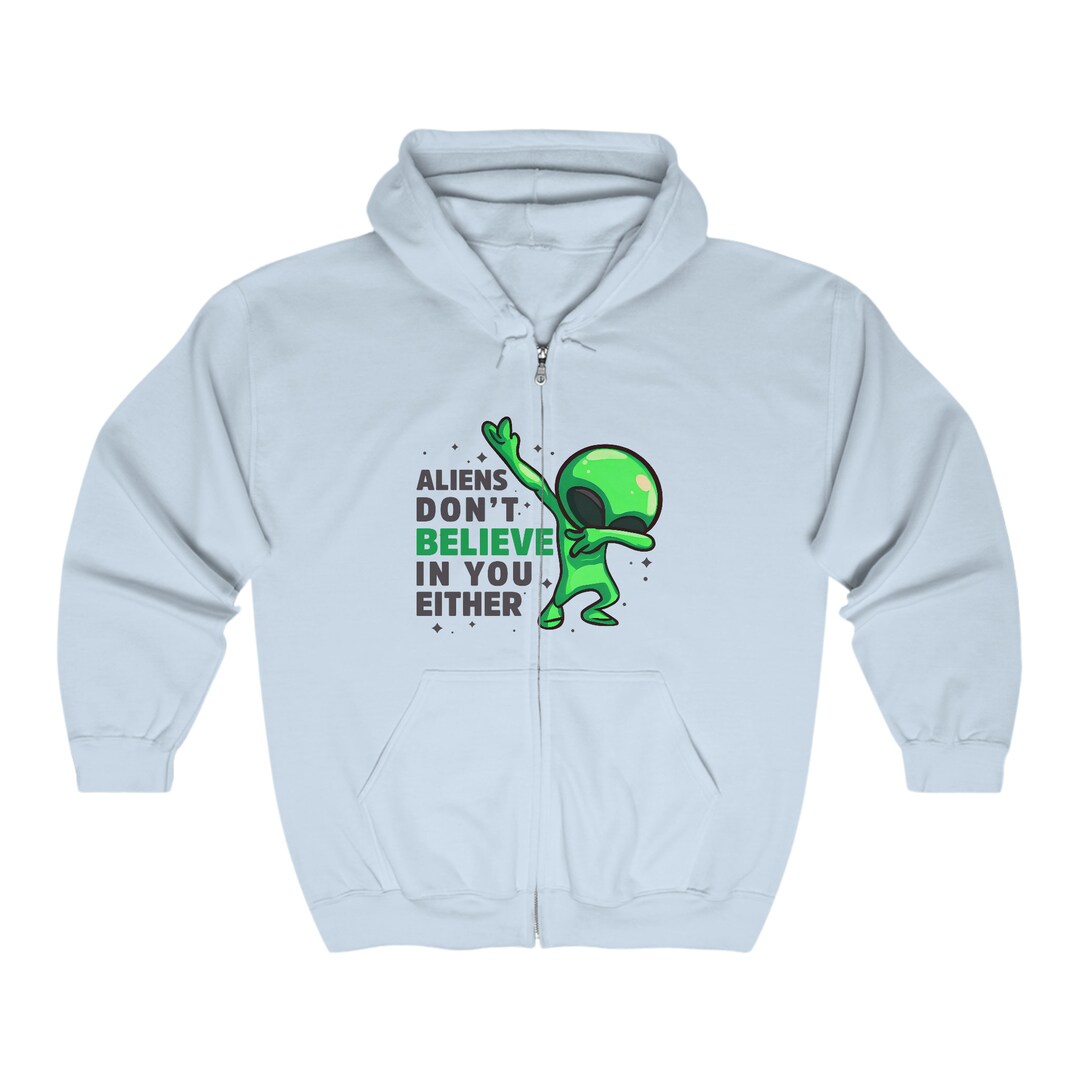 Believe in Aliens Meme Men's Zipped Warm Hoodie - Etsy
