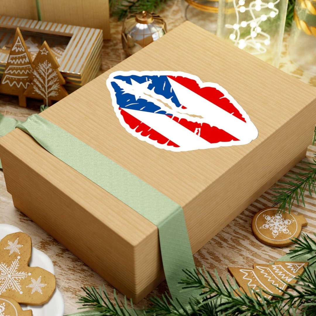 Puerto Rican Sexy Lips Stickers Kiss-cut Dark Puerto Rico Love Amor ...