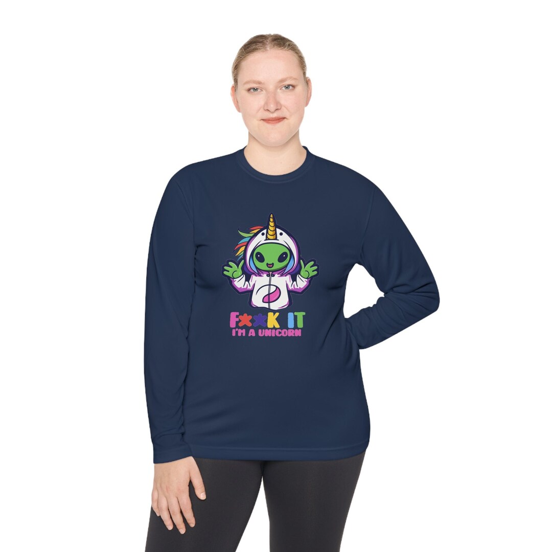 Alien Unicorn Meme Long Sleeve Shirt Dark Cute Unicorn UF0 Alien ...