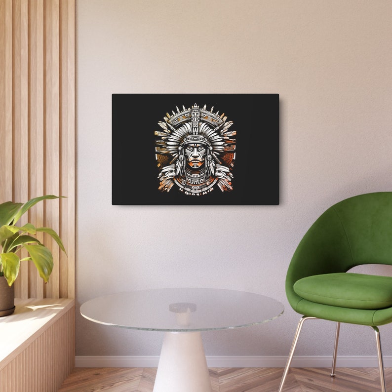 Aztec Metal Print Art Piece Dark Aztec Prince Warrior Aztec Mexico ...