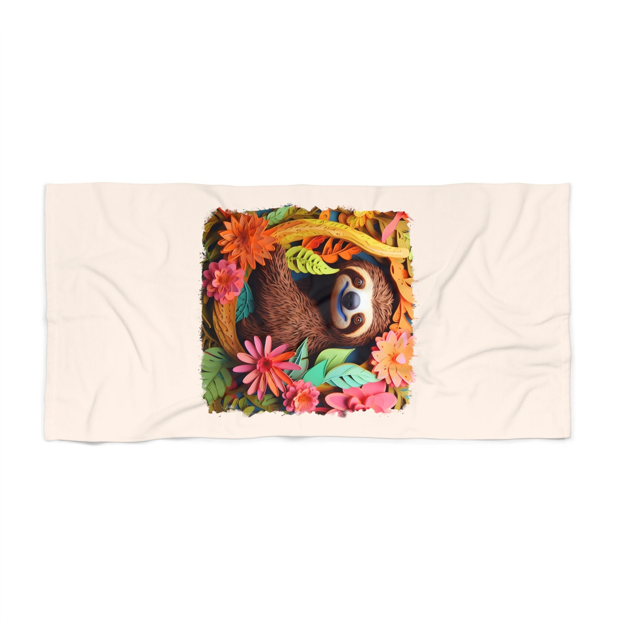 Vibrant Pura Vida Sloth Beach Towel Light Costa Rica Pura - Etsy