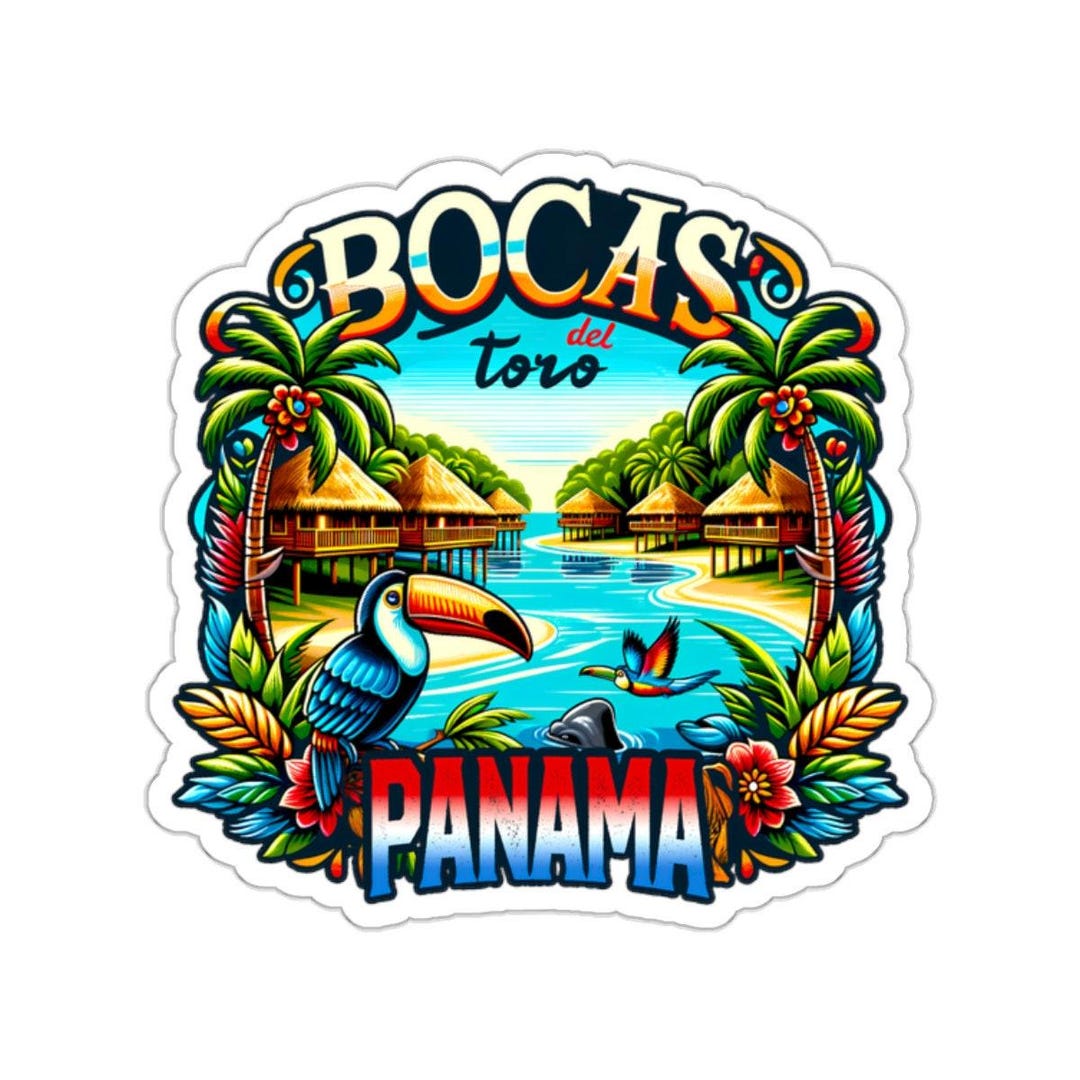 Bocas Del Toro Panama Stickers ( Kiss-cut ) Light - Etiqueta Engomada ...