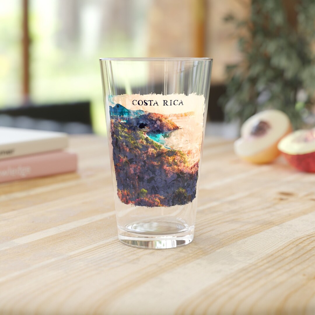 Costa Rica Beach Watercolor Glass Cup Pura Vida Beach - Etsy