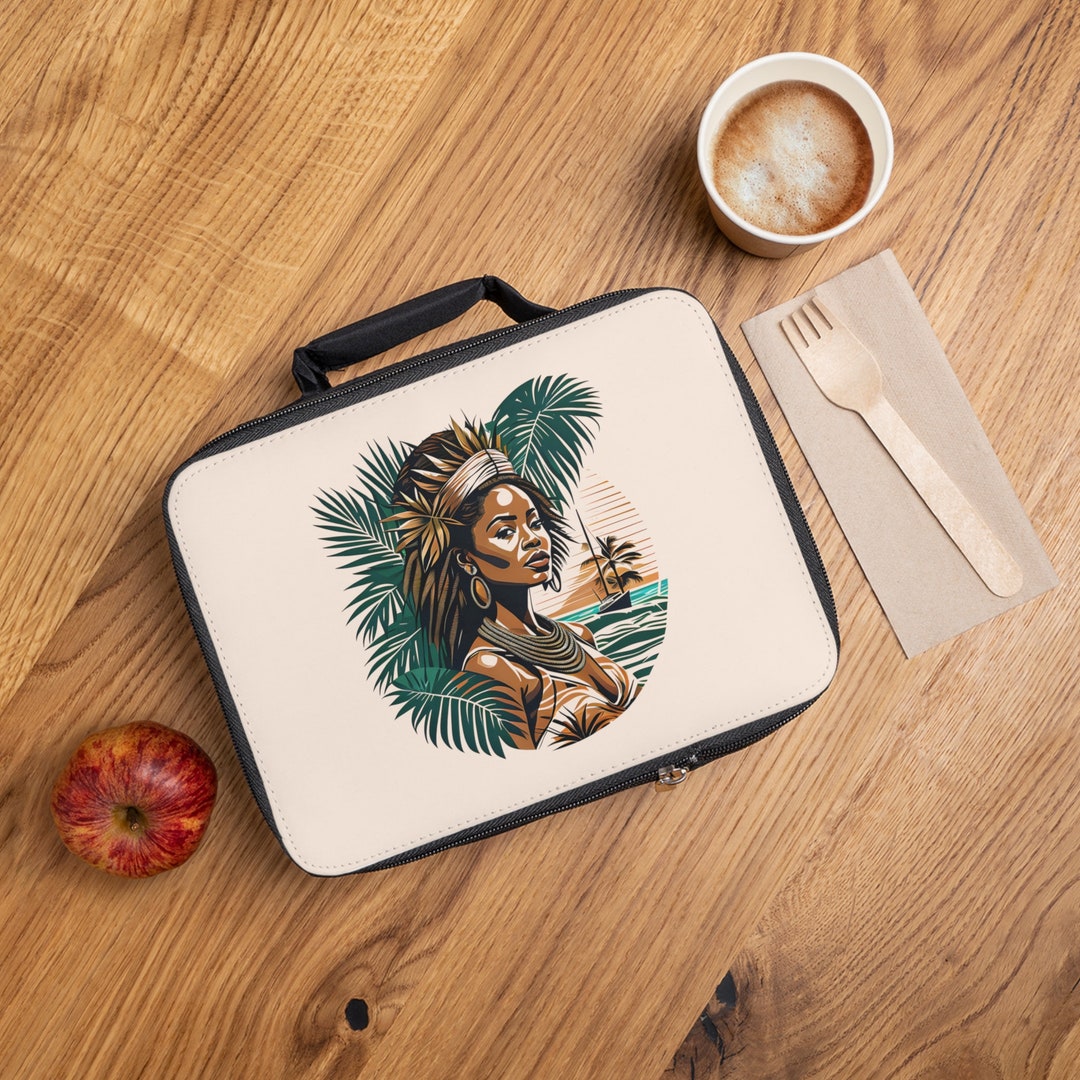 Afro Black Queen Tropical Lunch Box Insulated Zipped Box - Etsy