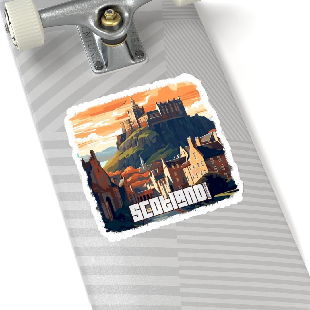 Edinburgh Castle Scotland Stickers ( Kiss-cut ) Dark - Edinburgh Castle ...