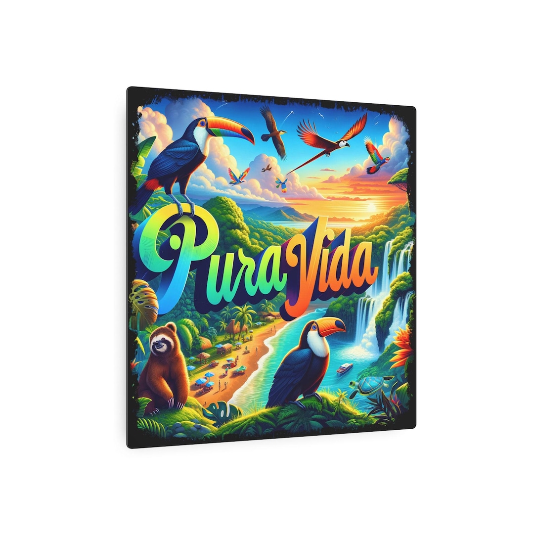 Pura Vida Costa Rican Vacation Metal Sign - Wall Art Metal Decor Poster ...