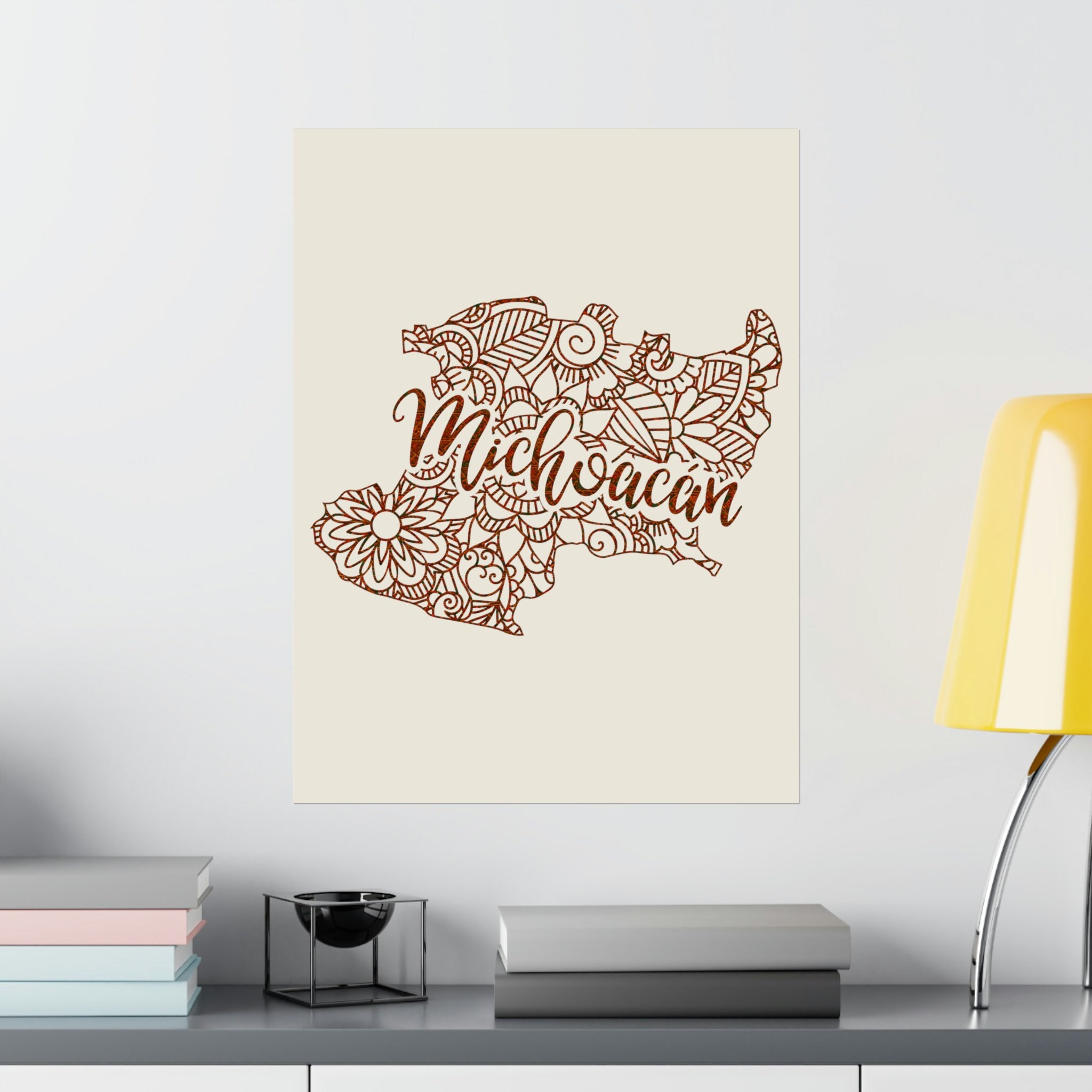 Michoacan Mexico Map Enhanced Poster Wall Art Decor Michoacán De Ocampo ...