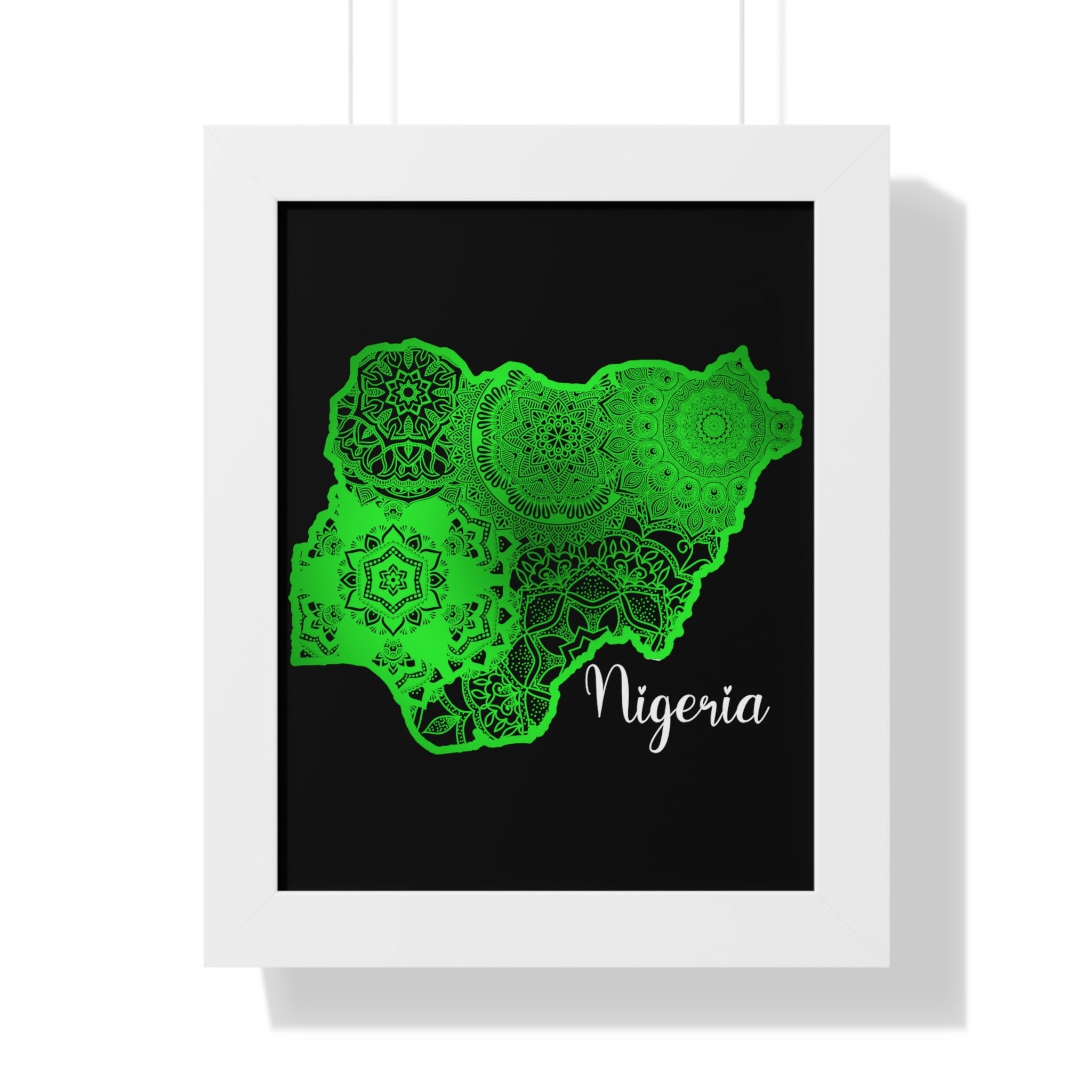 Nigeria Map Framed Poster Dark Nigeria Christmas Gift - Etsy