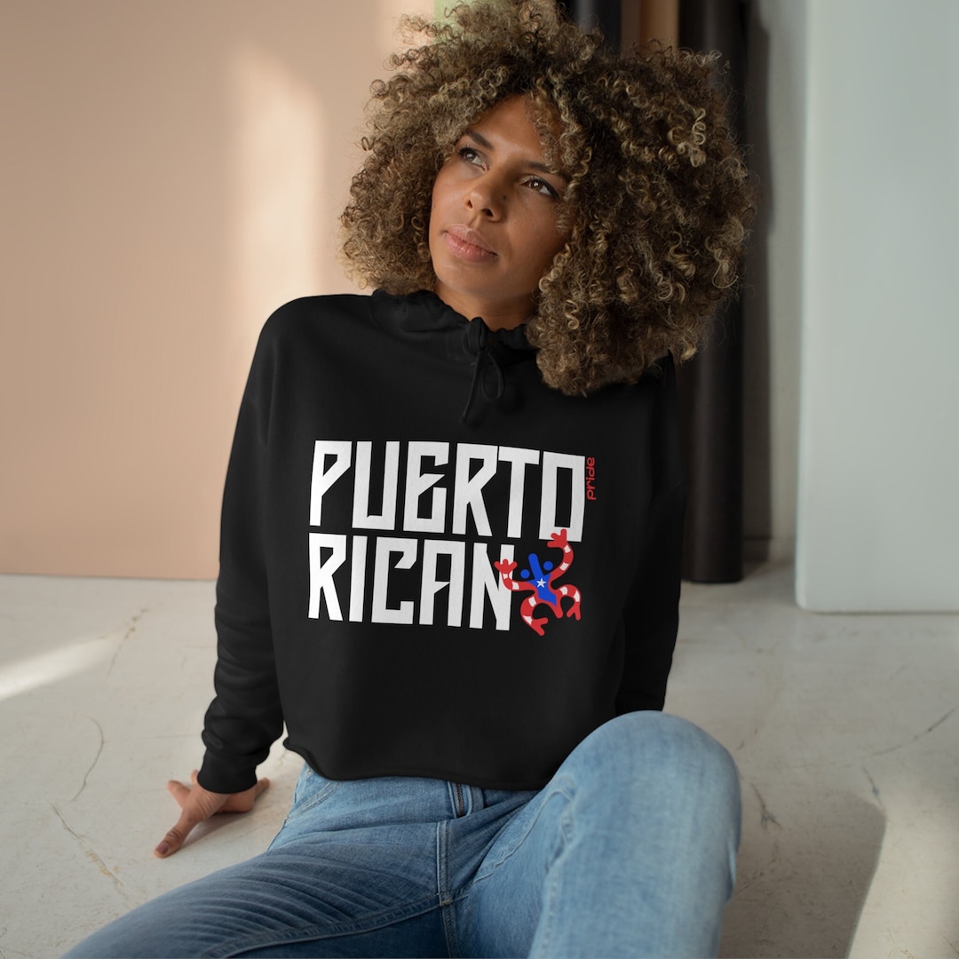 Puerto Rican Coqui Pride Womens Crop Top Hoody Sweater Cropped Hoodies ...