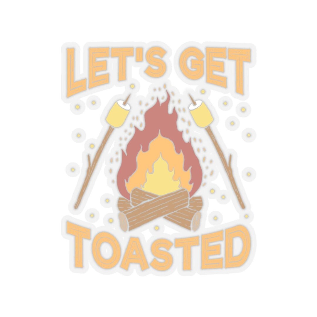 Camping Bonfire Toasted Stickers ( Kiss-cut ) Dark - Etiqueta Engomada ...