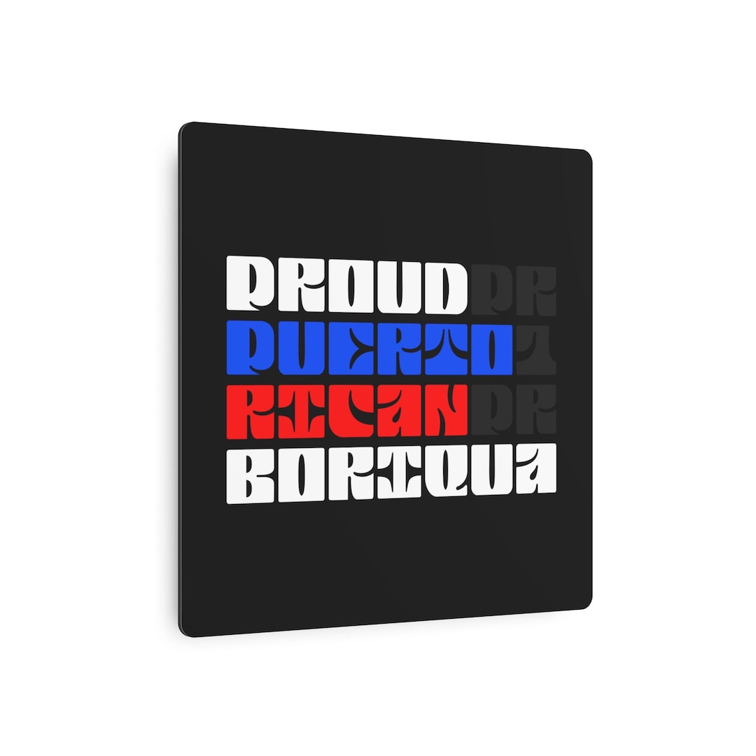 Proud Puerto Rican Boriqua Metal Sign Wall Art Metal Decor Poster Dark ...