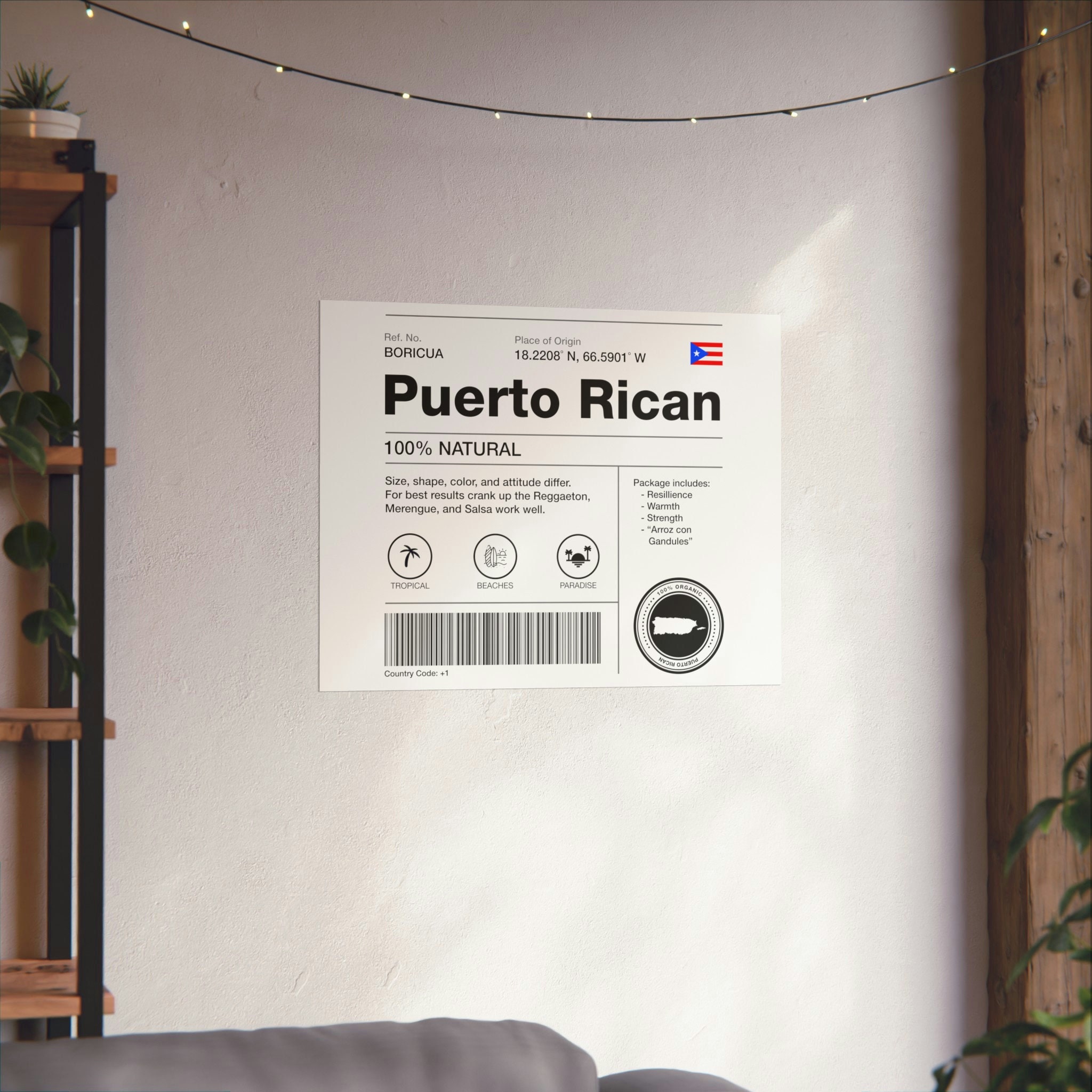 Puerto Rican Package Poster Wall Art Decor Puerto Rico - Etsy
