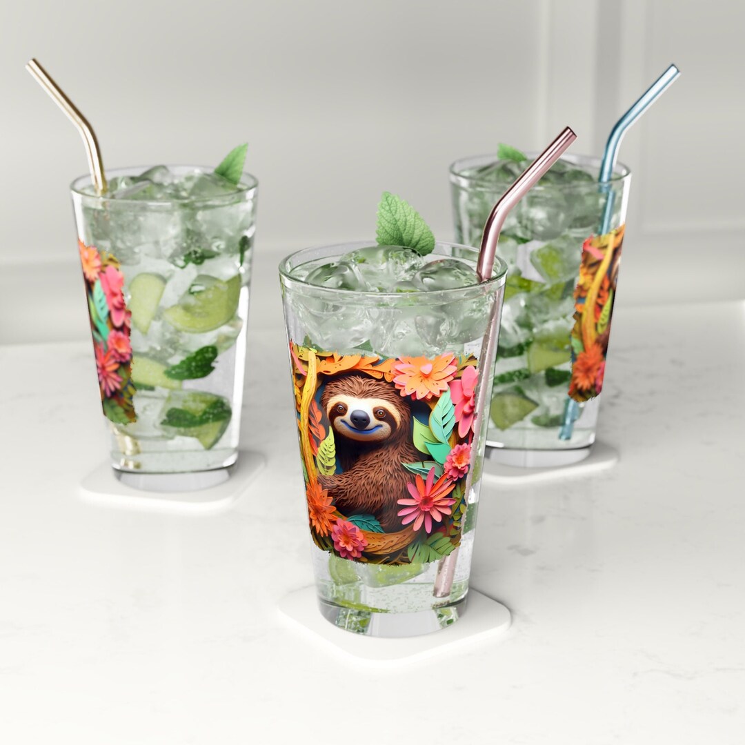 Vibrant Pura Vida Sloth Glass Cup Costa Rica Pura Vida Style Costa ...