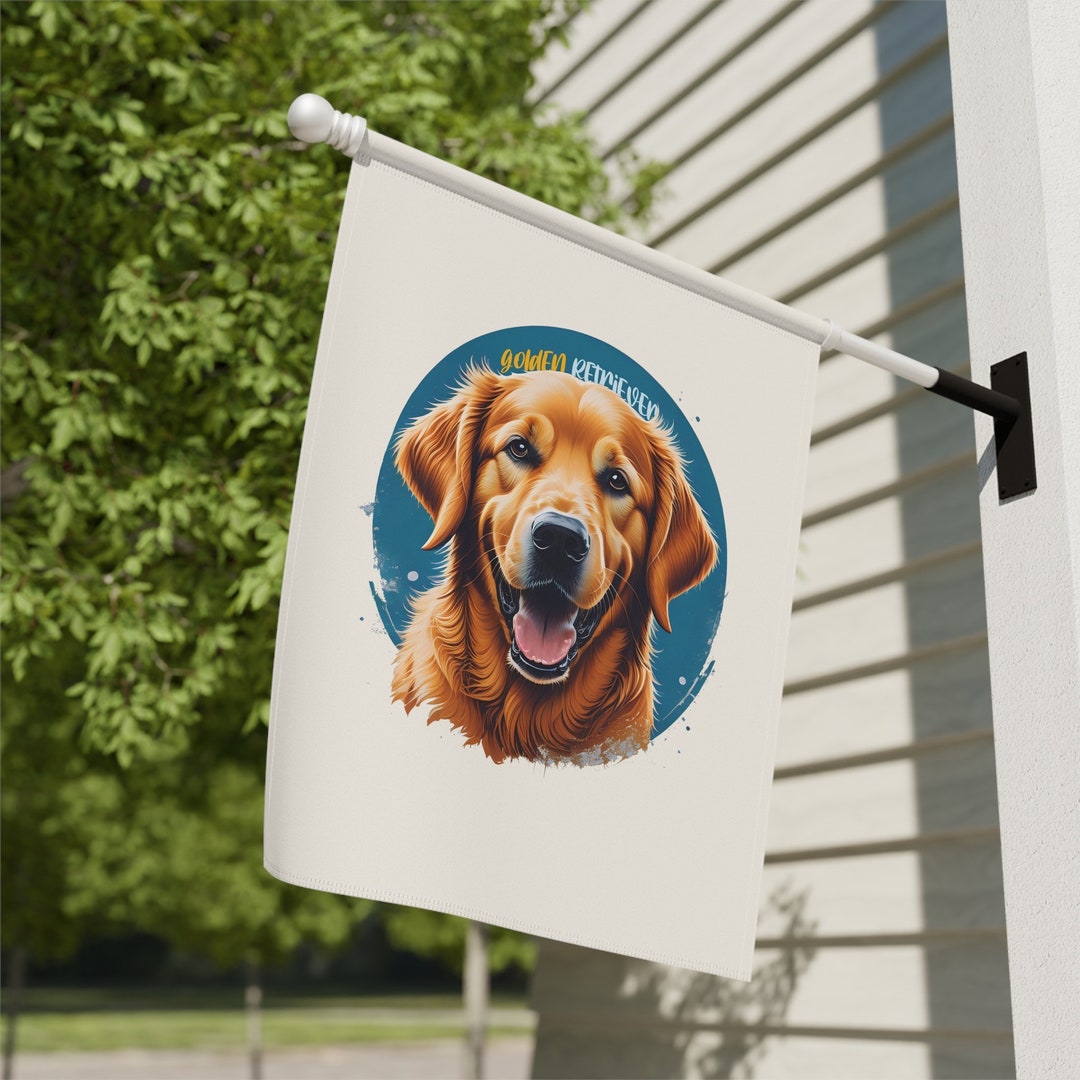 Golden Retriever Dog Printed Flags House Garden Banners Light Retriever ...