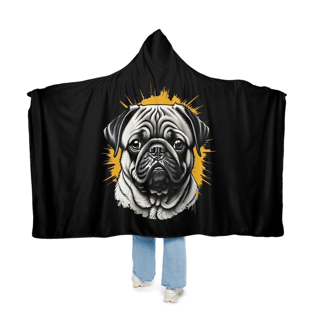 Pug Dog Snuggle Blanket Dark Pug Dog Gift Manta - Etsy