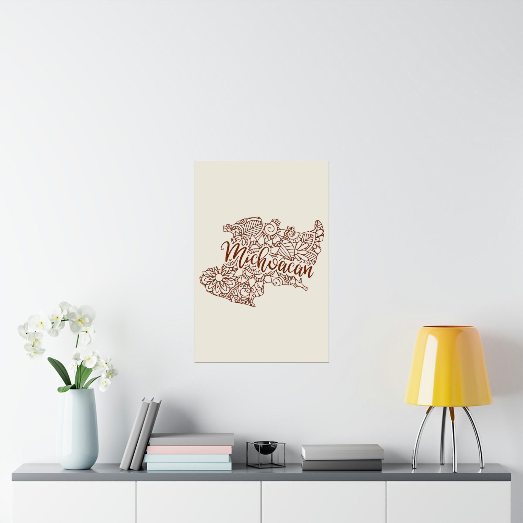 Michoacan Mexico Map Enhanced Poster Wall Art Decor Michoacán De Ocampo ...