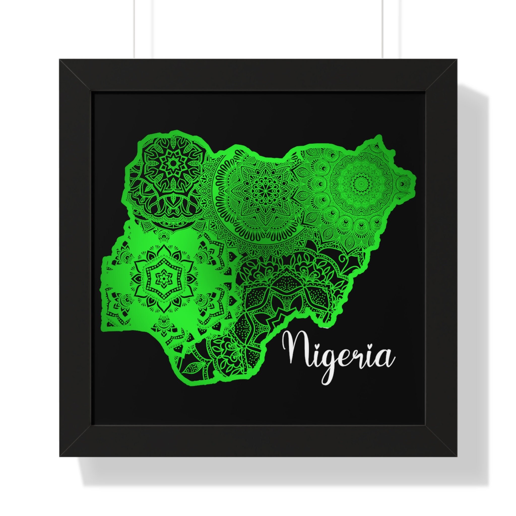 Nigeria Map Framed Poster Dark Nigeria Christmas Gift - Etsy