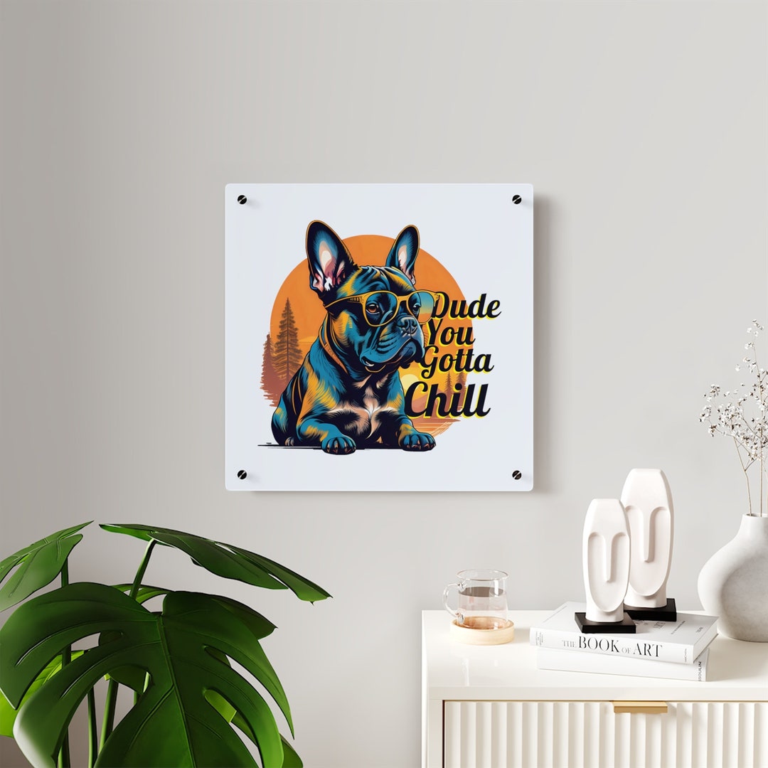 Bulldog Acrylic Wall Art Panels Light Bulldog Art Frenchie Bulldog ...