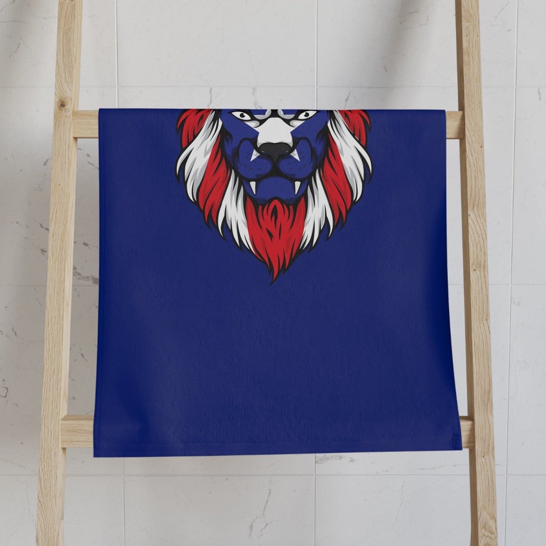 Puerto Rican Lion King Hand Towel Dark Amor Boricua Puerto Rico Lion ...